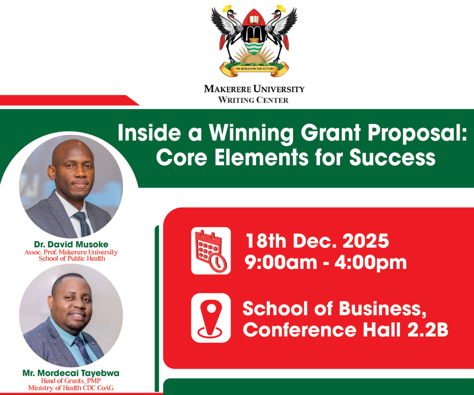 Invitation to Workshop on Writing a Winning Grant Proposal – Thursday ...